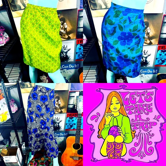 Vintage | Skirts | Vintage Handmade 96s Floral Mod Skirts Xss Various ...